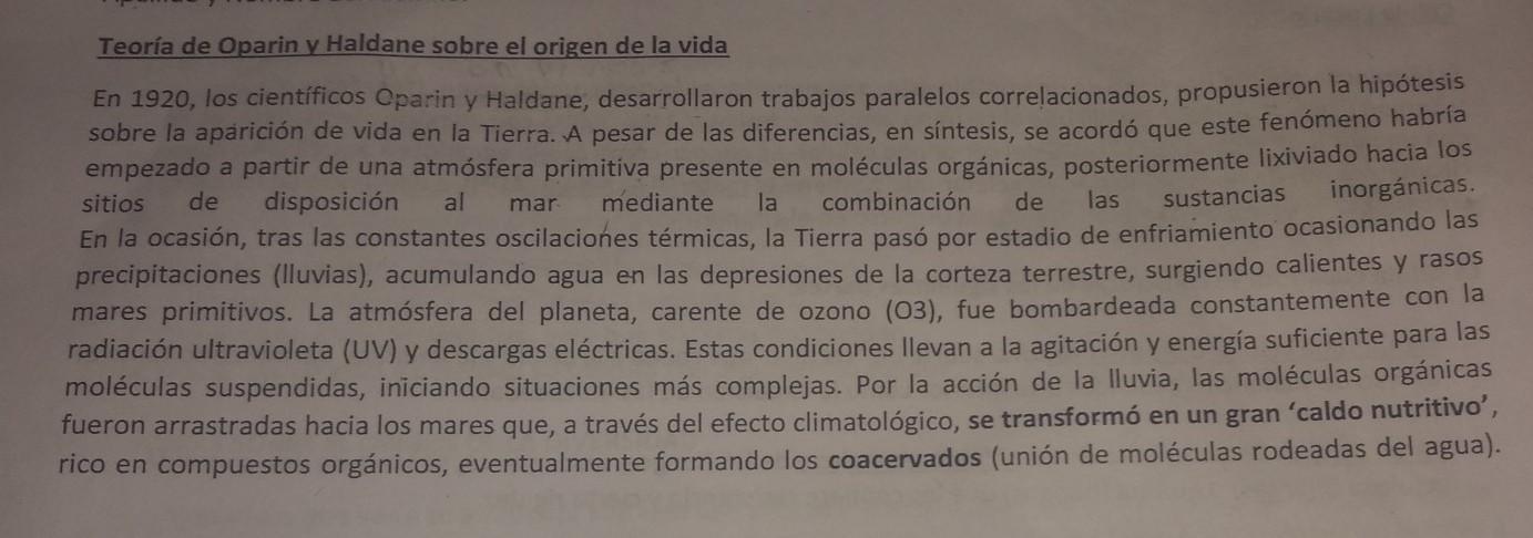 Resumen de la Teoría de Oparin: Todo lo que necesitas saber ★ Teoría Online